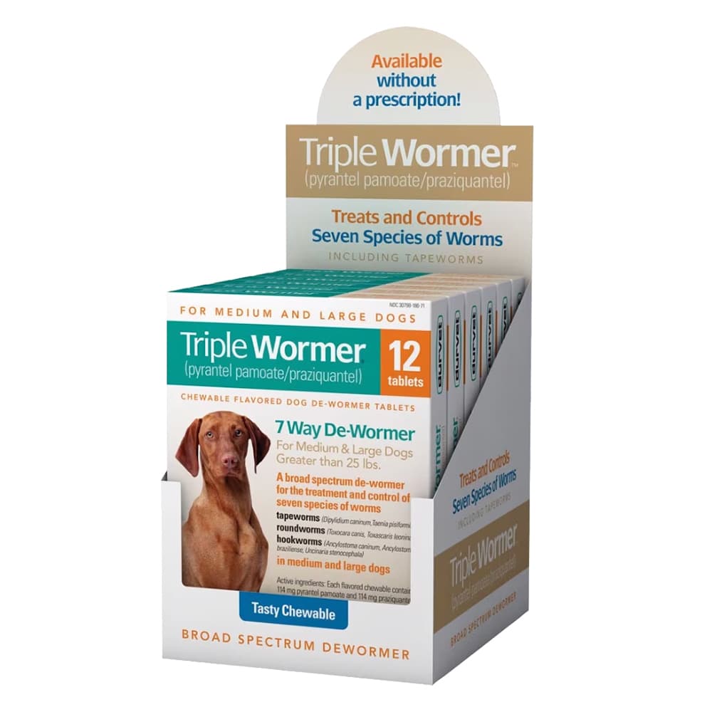 Durvet Triple Wormer for Large Dogs and Medium Dogs | Backyard Pet Supplies
